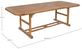 BIZZOTTO Rozkládací zahradní stůl NOEMI 180-240 cm