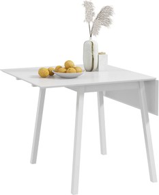 HOMCOM Skládací Jídelní Stůl pro 2-4 Osoby, Skládací Stůl v Krajinném Stylu pro Malé Prostory, Kuchyň, Jídelna 110 x 86 x 75 cm, Bílý | Aosom