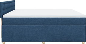 Box spring postel s matrací modrá 200x200 cm textil 3289107