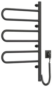 Navin Elektrický otočný sušák na ručníky s term. FOUETTE 185W/230V 81,8 cm IP44 černá 12-212033-4880