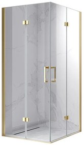 BPS-koupelny Čtvercový sprchový kout HYD-SK08B 100x100 zlatý/transparent