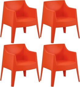 Sada 4 ks židle Bartal – oranžová