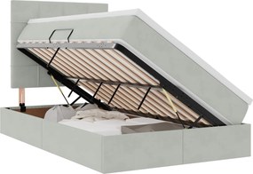 Postel s úložným prostorem a matrací Světle šedá 120 x 200 cm 3372021