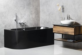 Polysan ASTRA R MONOLITH asymetrická vana 160 x 75 x 60 cm pravá akrylát šedá 34611M.30