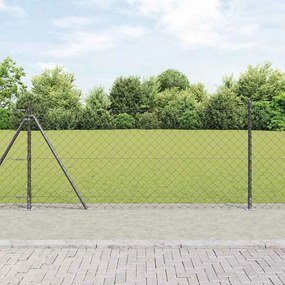 Zábradlí s betonovým základem 10 x 0,8 m Ocel potažená PVC Šedá 3351264
