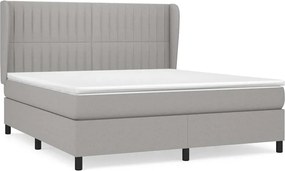 Box spring postel s matrací světle šedá 160 x 200 cm textil 3128133