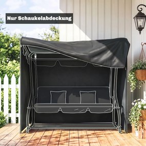 Outsunny Hollywoodský kryt na houpačku Vodotěsný ochranný kryt na zahradní houpačku s UV ochranou Oxford černý 220 x 125 x 172 cm | Aosom.de