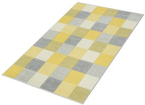 Koberce Breno Kusový koberec PORTLAND 1923/RT44, Žlutá, Vícebarevné, 80 x 140 cm