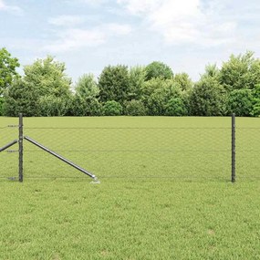 Hexagonální plot s podpěrou 100 x 0,5 m Ocel potažená PVC Šedá 3353297