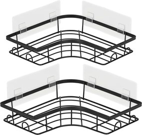 Rohové poličky do koupelny 2ks SPRINGOS HA7545 černá