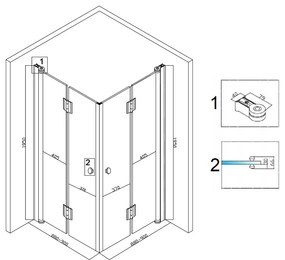 BPS-koupelny Čtvercový sprchový kout HYD-SK05B 90x90 černá/transparent - bez vaničky