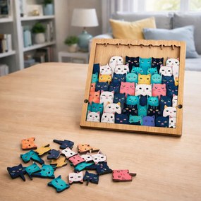 RKToys Dřevěné puzzle kočičky 62 dílků v rámu 14 cm