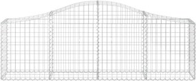 Klenuté gabionové koše 2 ks 200x30x60/80 cm pozinkované železo 3145388