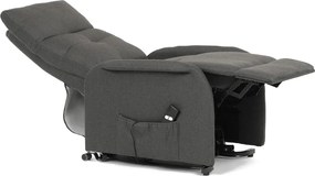 Elektrické polohovací TV křeslo DAHL - šedá látka