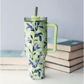 Quokka Nerezový termohrnek s brčkem Stream Matcha 1200 ml