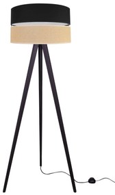 Stojací lampa Juta, 1x jutové/černé textilní stínítko, b
