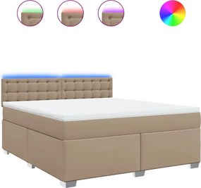 Box spring postel s matrací cappuccino 180 x 200 cm umělá kůže 3288435