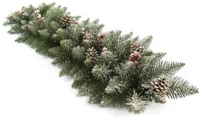 Girlanda Premium zasněžená se šiškou a jeřabinou 100 cm