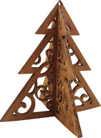 AMADEA Dřevěný 3D stromek hnědý 8 cm, český výrobek