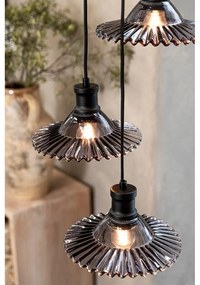 Černé závěsné svítidlo se skleněným stínidlem ø 22 cm Novia – Markslöjd