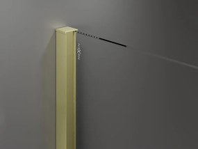 Mexen Velar, sprchový kout s posuvnými dveřmi 100(dveře) x 100(stěna) cm, 8mm čiré sklo, zlatá matná, 871-100-100-01-55