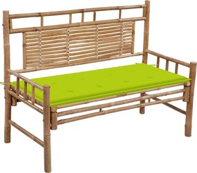 vidaXL Zahradní lavice s poduškou 120 cm bambus [3063884] Barva: Modrá