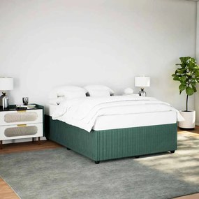 Rám postele bez matrace tmavě zelená 140 x 190 cm samet 3285009
