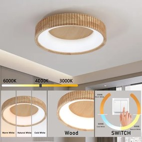 Brilagi - LED Stropní svítidlo FALCON WOOD MODERN LED/30W/230V pr. 45 cm dřevo