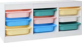 Organizér s úložnými boxy, bílá/mix barev, TRIMAL NEW