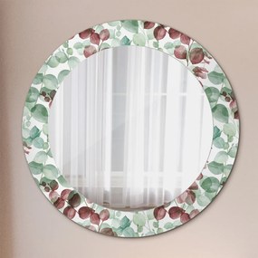 Kulaté dekorativní zrcadlo Eukalyptus fi 60 cm