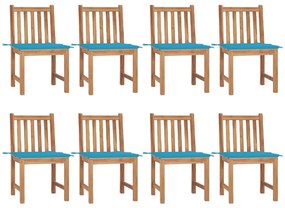 Zahradní židle s poduškami 8 ks masivní teak 3073146