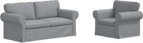 Set pohovek 2 ks Světle šedá textil 3407530