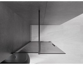 Mexen Velar, sprchová zástěna s posuvnými dveřmi Walk-in 110 x 200 cm, 8mm šedé sklo, černá matná, 871-110-000-43-70