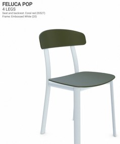 Židle Feluca Pop Barva kovové konstrukce: Embossed white 20, Barva sedáku a opěradla z recyklovaného plastu: Reed green IR6013