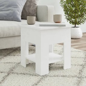 Konferenční stolek bílý lesklý 40 x 40 x 42 cm kompozitní dřevo