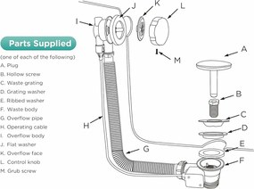 Erga Pureline, vanová odtoková a přepadová souprava, délka 800 mm, bowden, chromová, ERG-V08-PURELINE-SIPHON80-CR