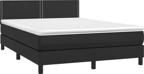 Box spring postel s matrací černá 140x200 cm umělá kůže 3141065