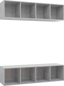 Nástěnné TV skříňky 2 ks betonově šedé dřevotříska 3079785