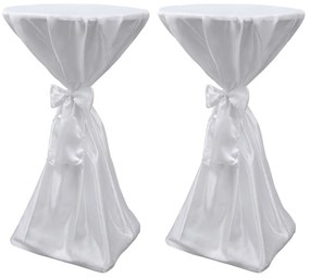 Potahy na stůl bílé, 60 cm, s mašlí, 2 ks 241187