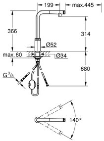 GROHE 31613000 - Dřezová baterie A SmartControl 314 mm lesklý chrom