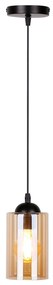 Candellux Černo-hnědý závěsný lustr Bistro pro žárovku 1x E27