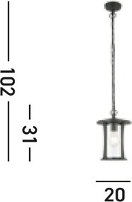Searchlight 8476BK Venkovní závěsné svítidlo PAGODA černé