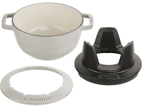 Staub Fondue sada 20 cm/2,35l bílá lanýžová, 140020107