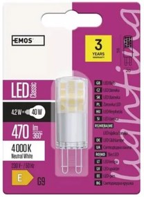 Emos LED žárovka G9 4,2W 4000K (Studená) 470Lm