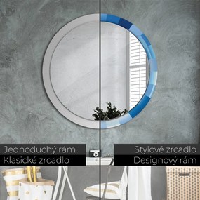 Kulaté dekorativní zrcadlo Modrý abstrakt fi 100 cm