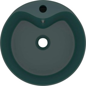 Luxusní umyvadlo přepad matné tmavě zelené 36 x 13 cm keramické 147036
