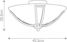 Retro stropní svítidlo Elstead BOLLA F 2xE27 broušený nikl