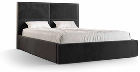 Manželská postel 140 cm Alfonso (černá) (s roštem a úložným prostorem). 1046790