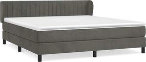 Box spring postel s matrací tmavě šedá 160x200 cm samet 3127620