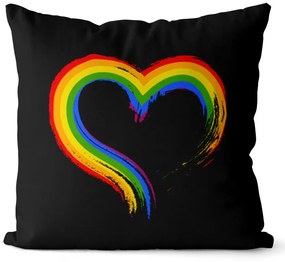 Polštář LGBT Heart (Velikost: 55 x 55 cm)